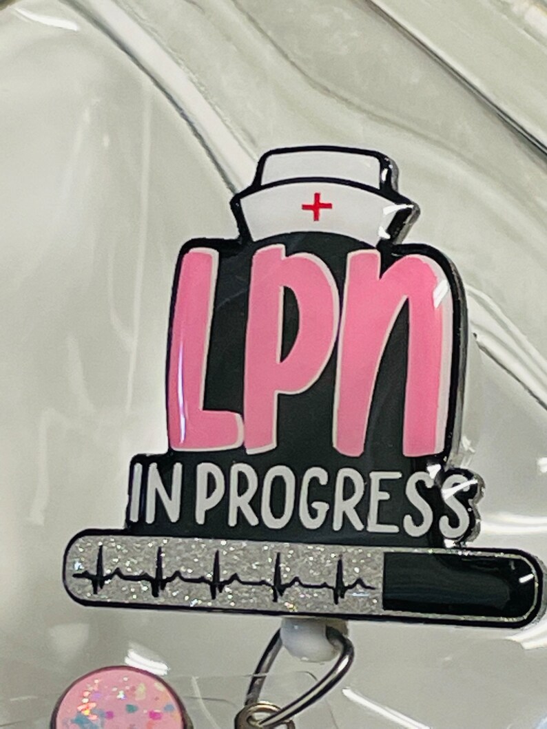 LPN in Progress Badge Reel Retractable Swivel Alligator Clip - Etsy
