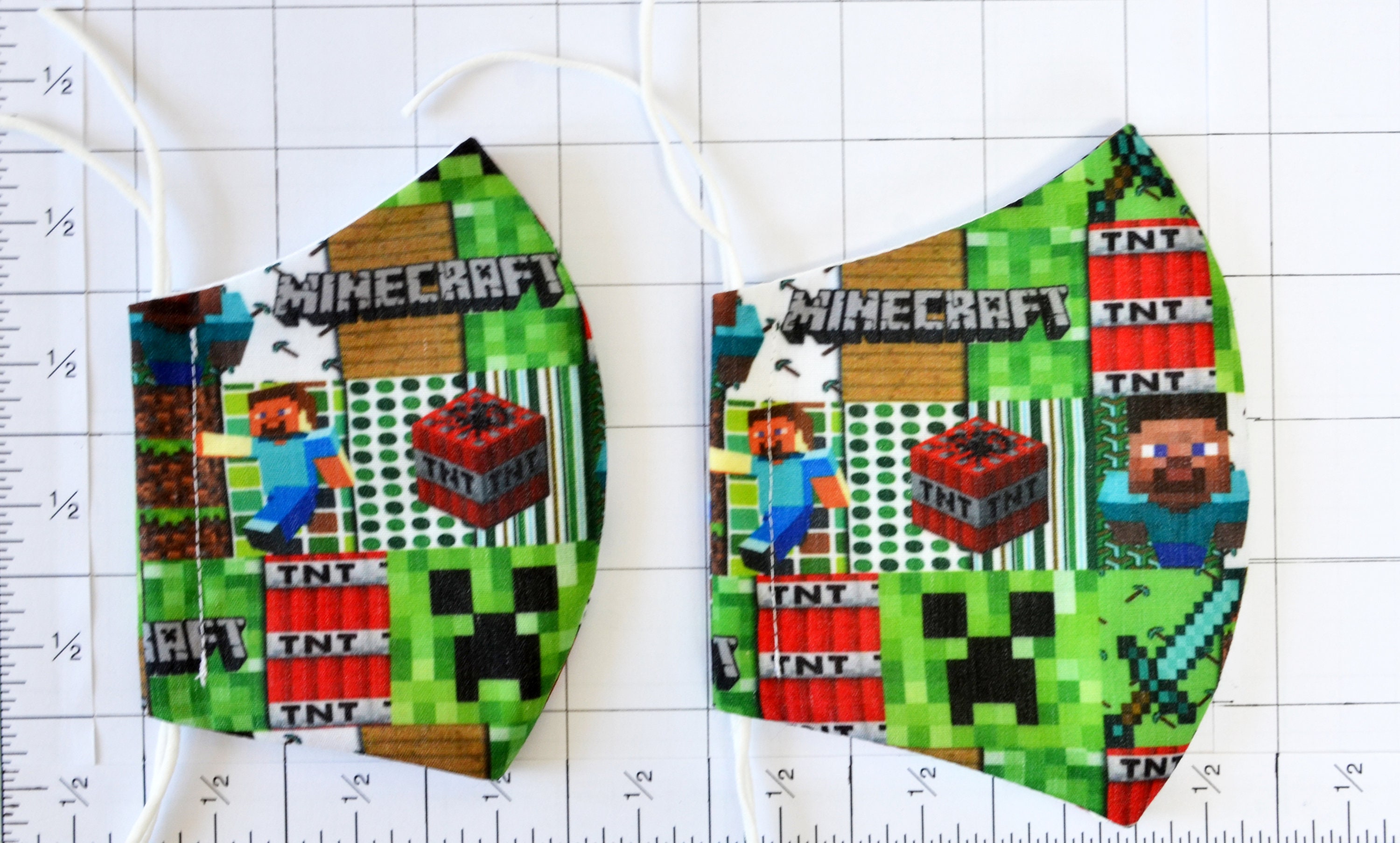 Mine Craft Handmade Face Mask 100% Cotton or Cold Feeling | Etsy