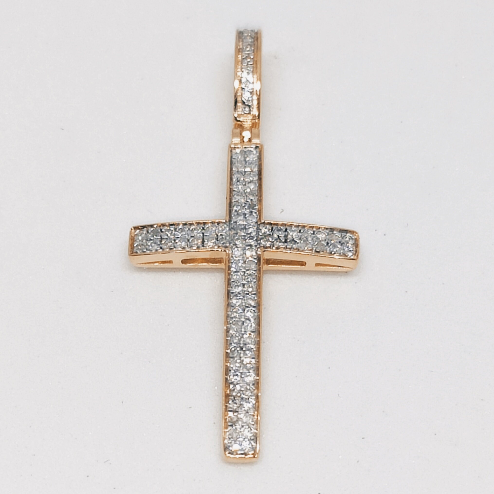 Moissanite Cross Pendant Shiny Gold Cross Charms Iced Out - Etsy