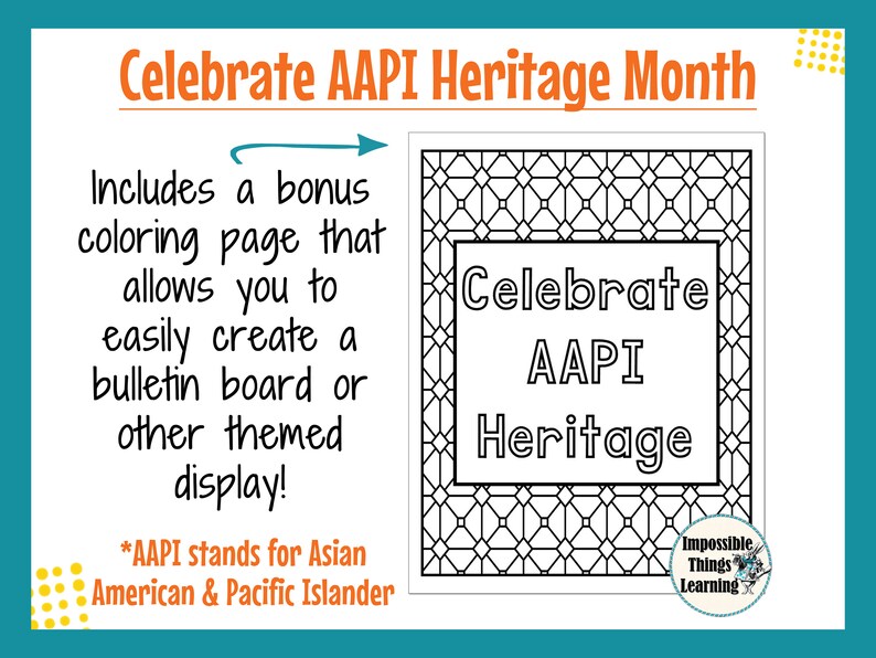 AAPI Heritage Month Coloring Pages: Printables for the Classroom With ...