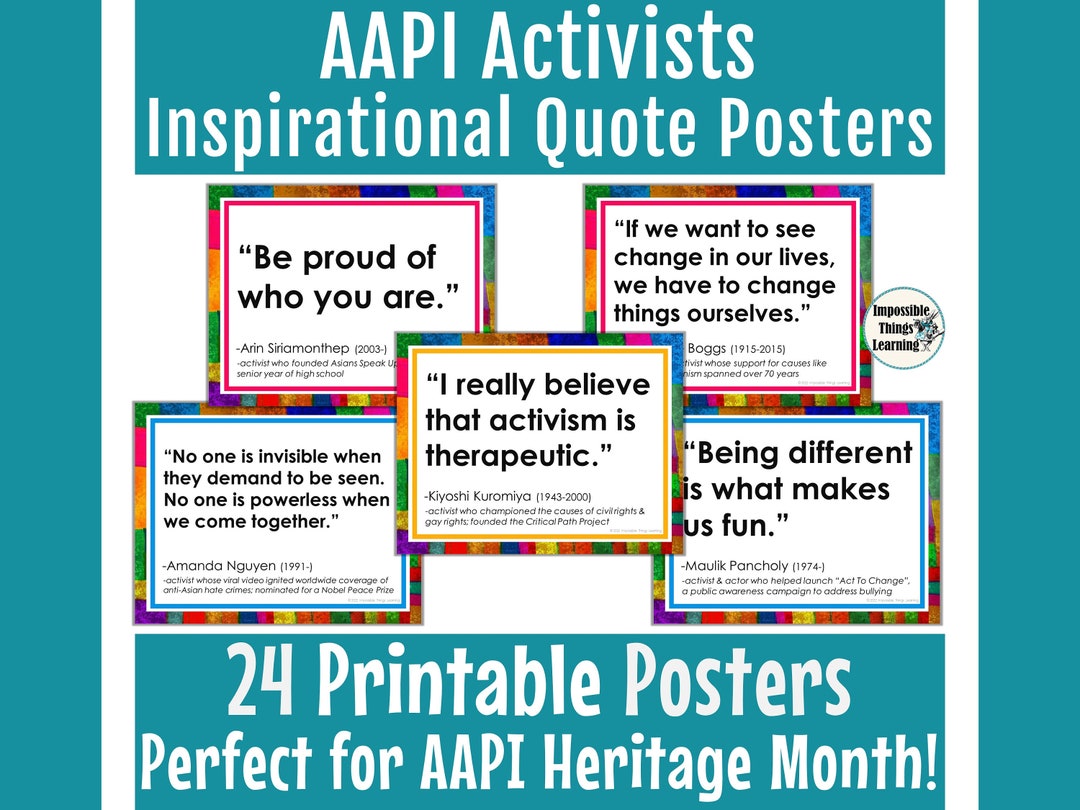 AAPI Heritage Month Posters for the Classroom With Inspirational Quotes ...