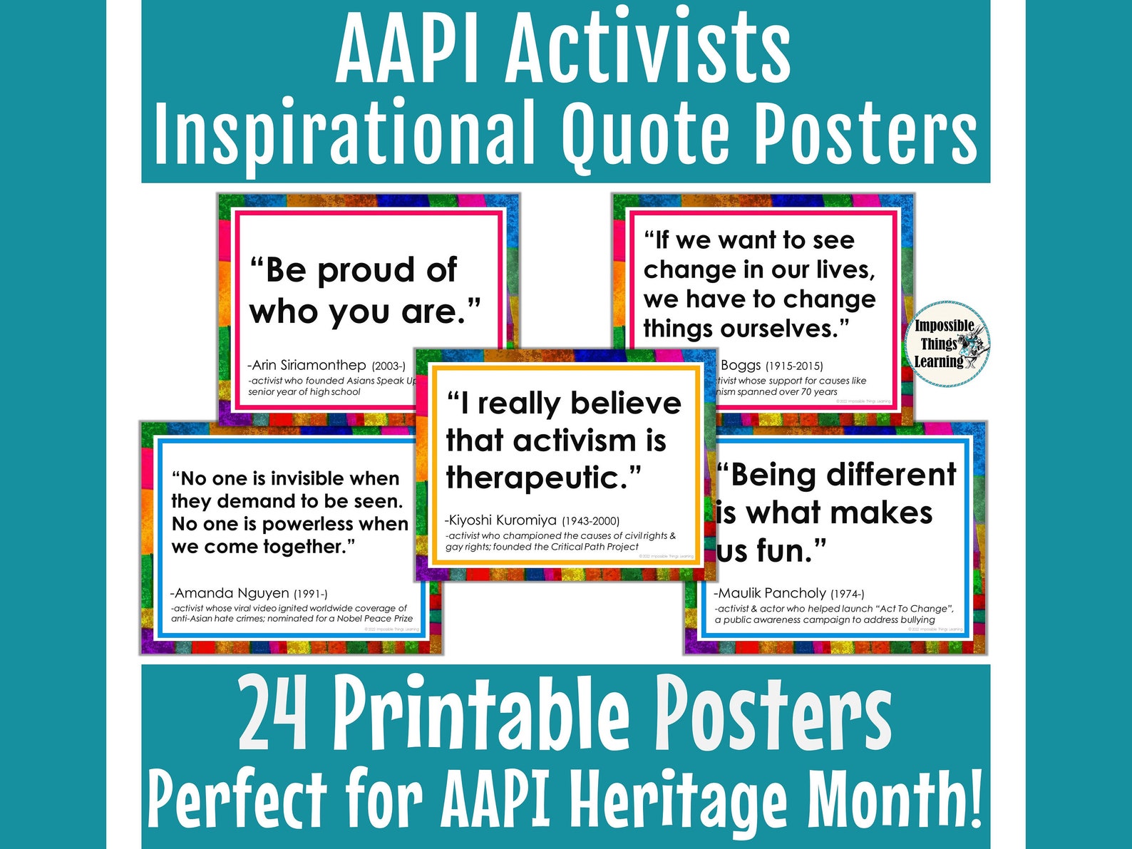AAPI Heritage Month Posters With Inspirational Quotes From Asian ...