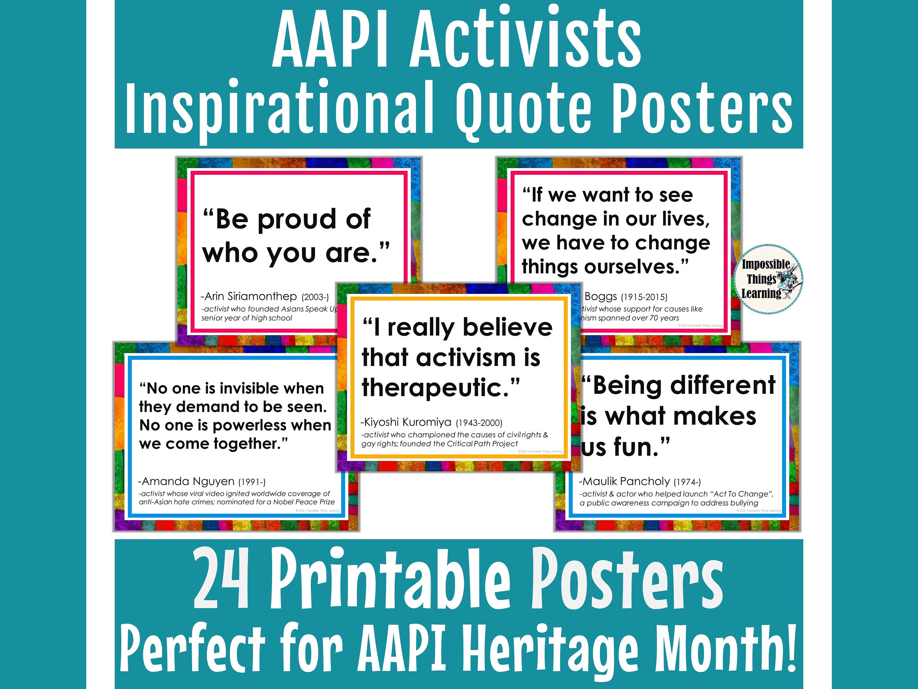 AAPI Heritage Month Posters for the Classroom With Inspirational Quotes ...