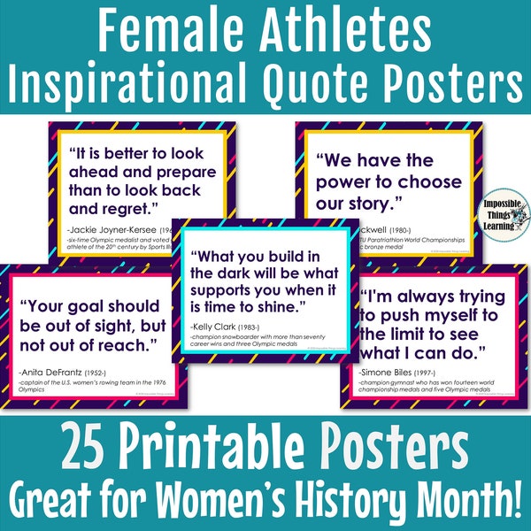 Inspirational Posters for Classroom Athletes - Etsy
