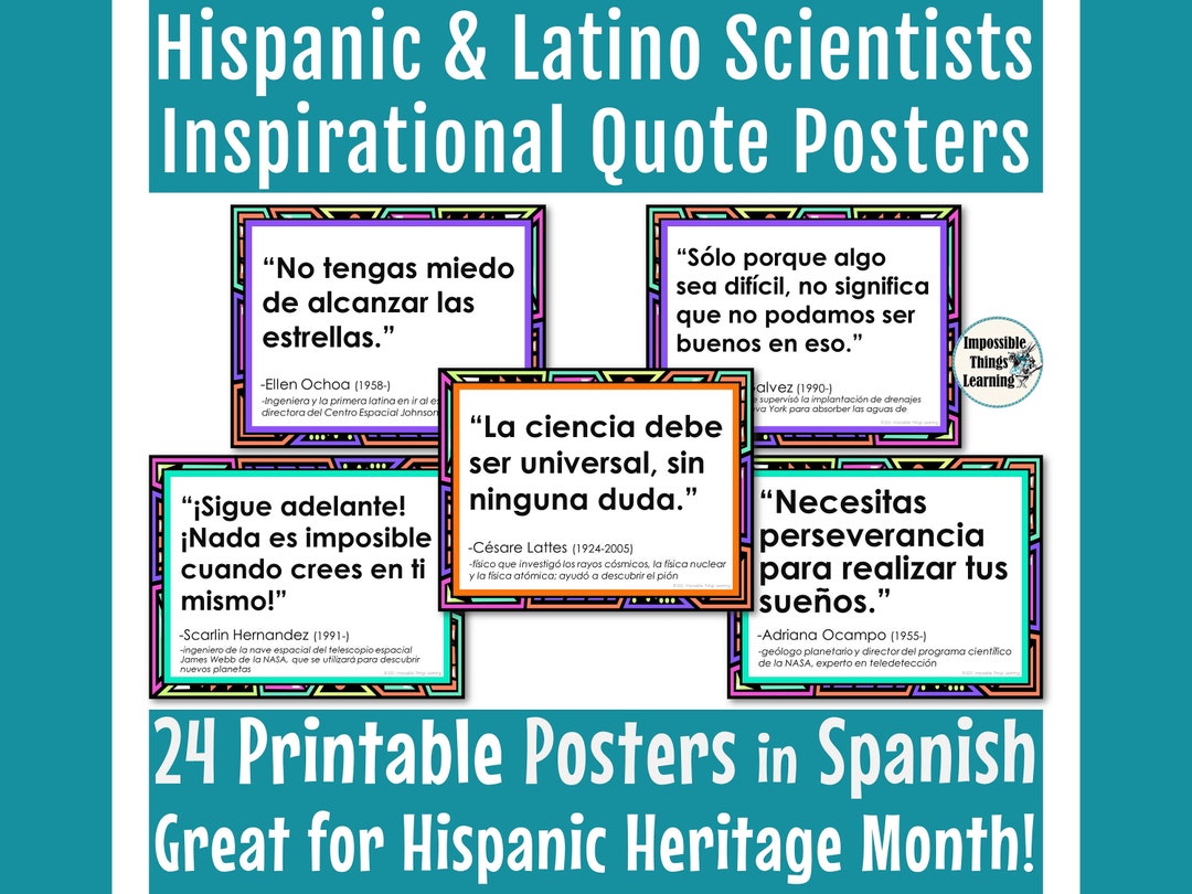 Hispanic Heritage Month Classroom Posters in Spanish With Inspirational ...