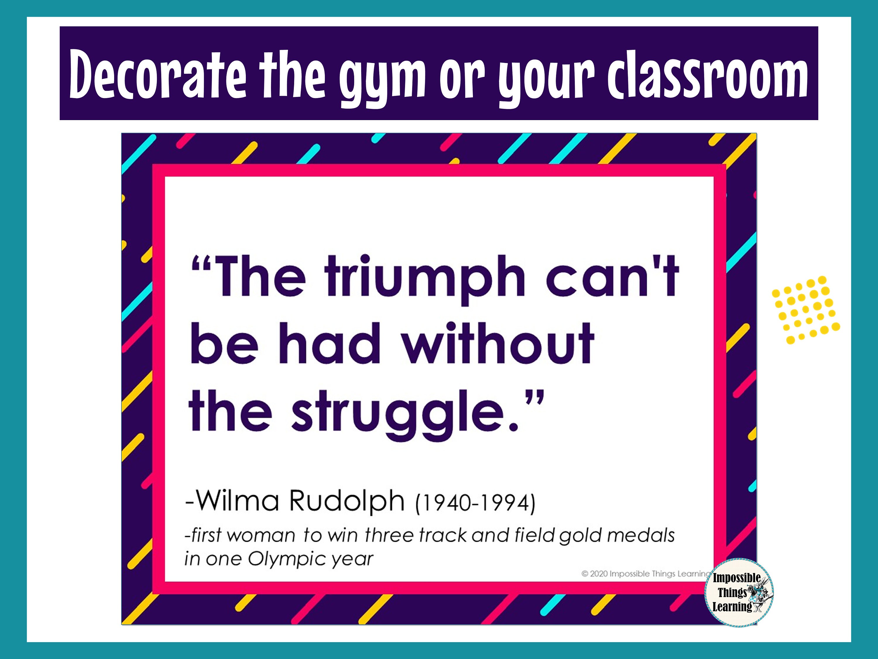 Women's History Month Posters for PE Classes With Inspirational Quotes ...