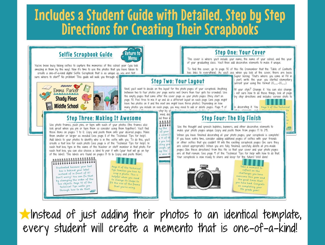 End of the Year Memory Book for 7th Grade, End of the Year Digital ...