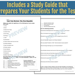U.S. History New Republic Test, Editable US History Test, Social ...
