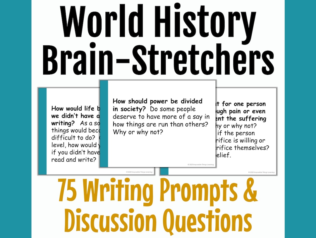 World History Bell Ringers, Discussion Questions & Writing Prompts for ...
