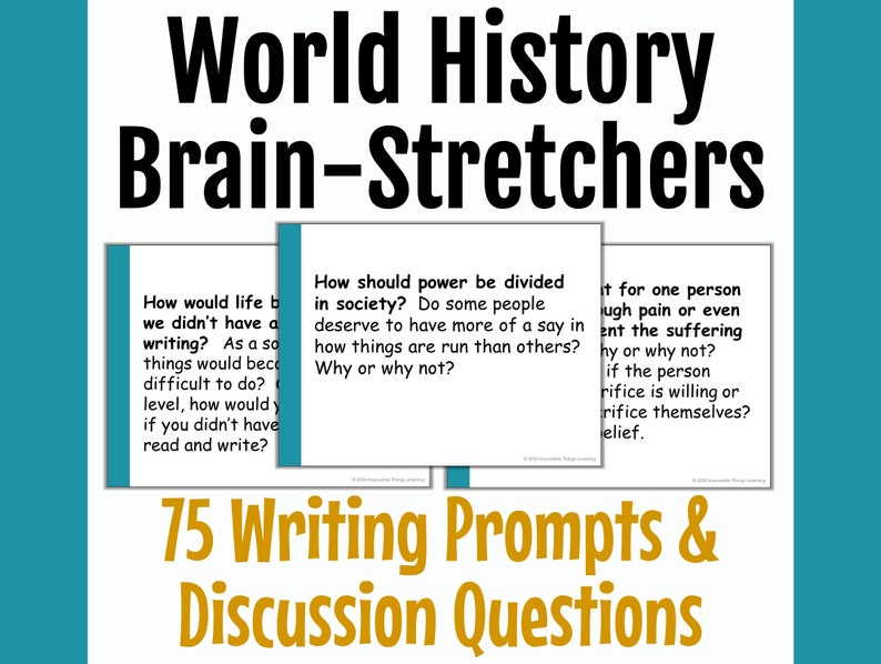 World History Bell Ringers, Discussion Questions & Writing Prompts ...