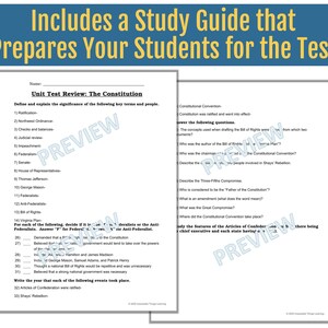 U.S. History Constitution Test, Fully Editable US History Test, Social ...