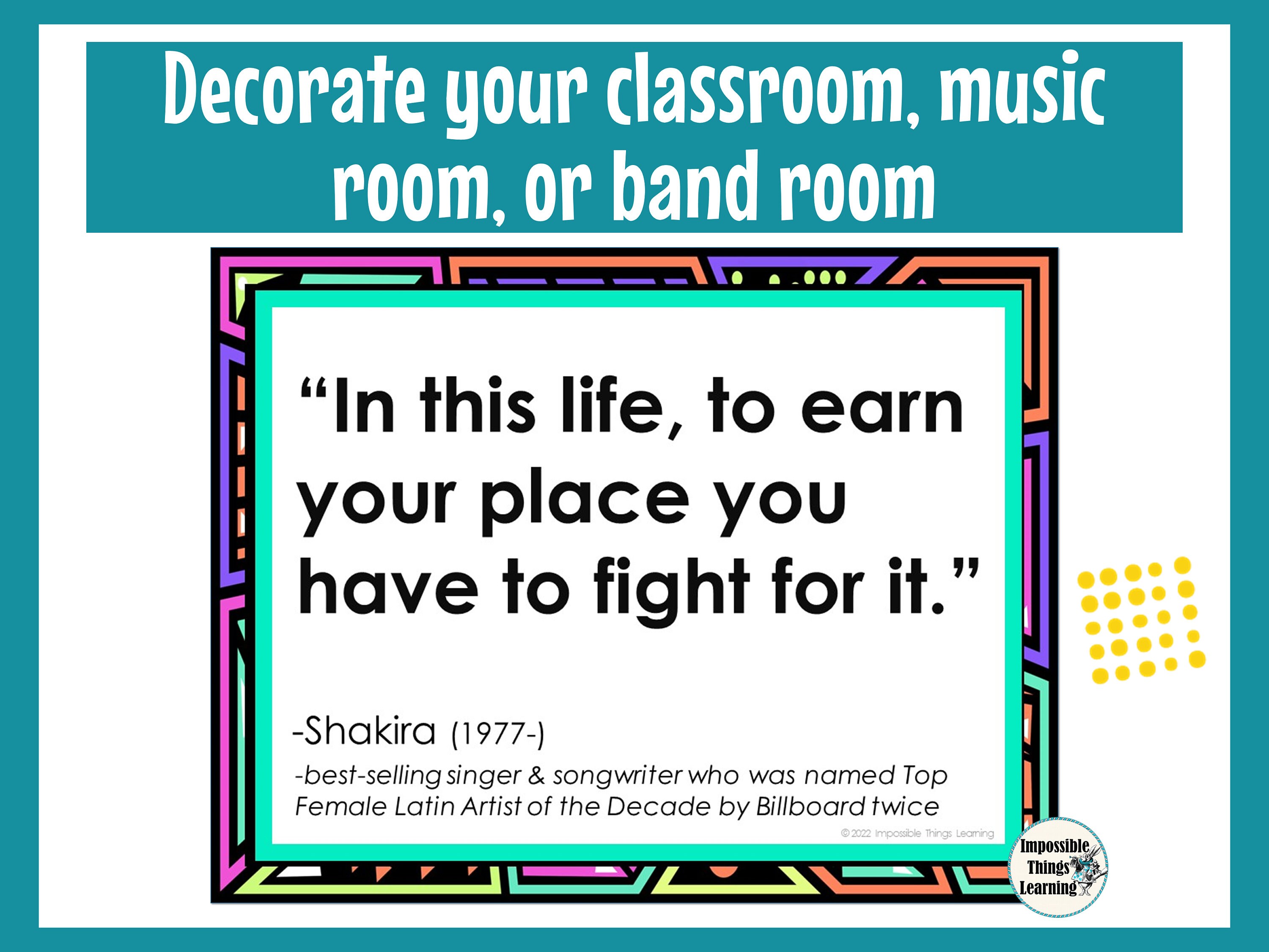 Hispanic Heritage Month Posters for Music Classrooms With Inspirational ...