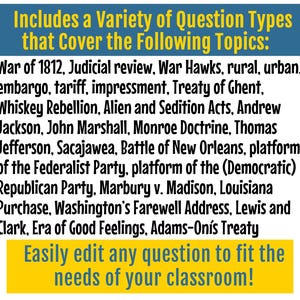 U.S. History New Republic Test, Editable US History Test, Social ...