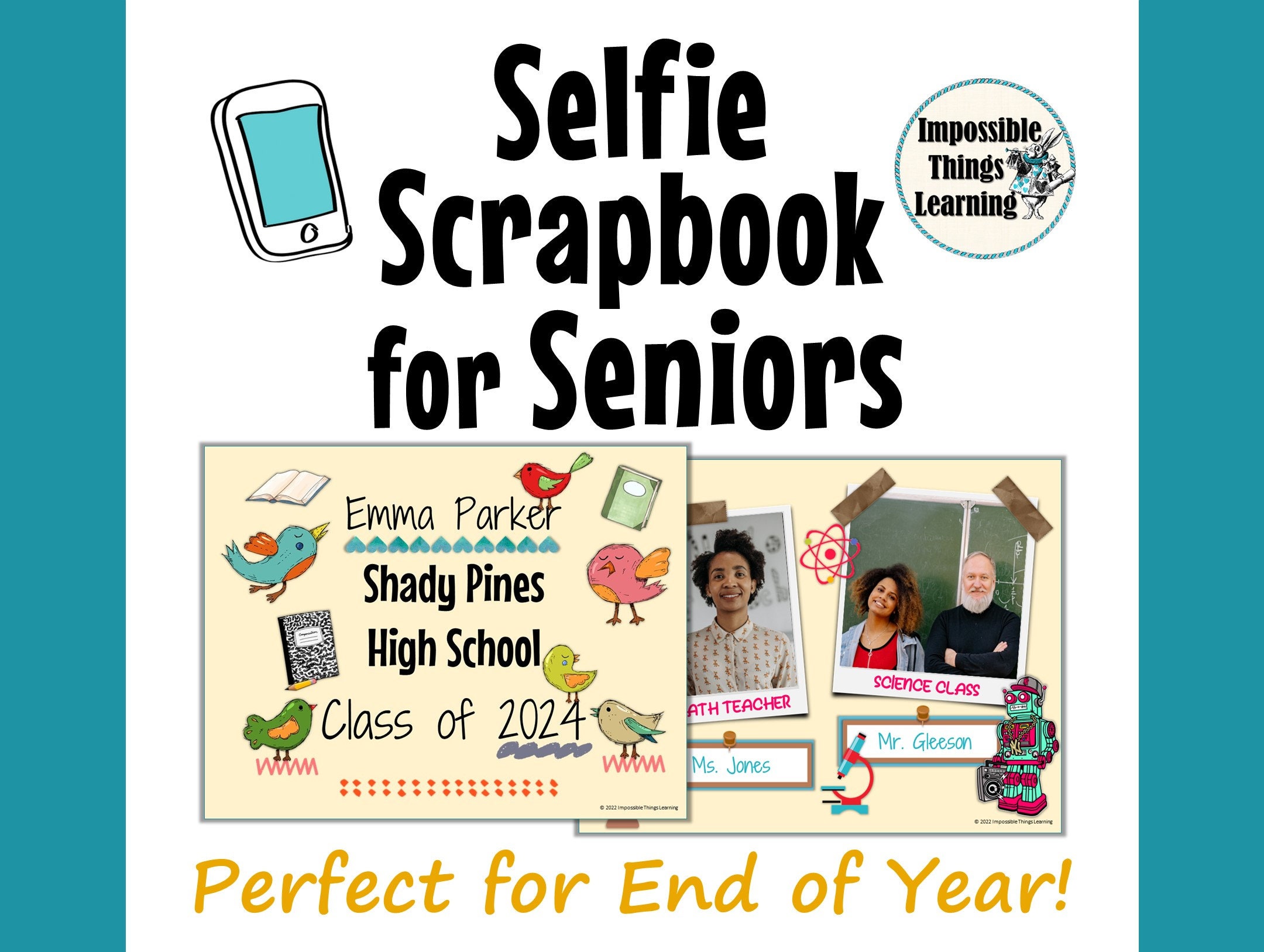 End of the Year Memory Book for Seniors, Digital Memory Book for 12th ...
