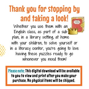 Fairy Tale Anagram Puzzles, Brothers Grimm Reading Activities for Early ...