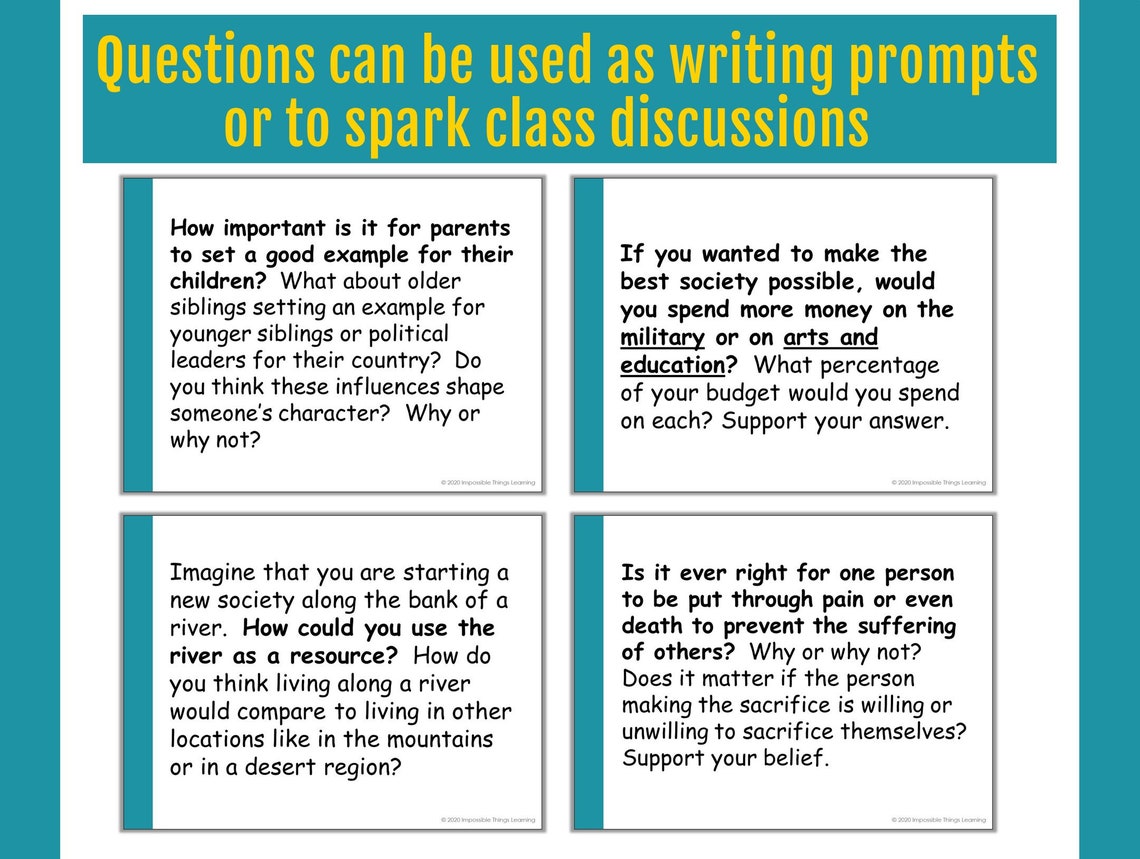 World History Bell Ringers, Discussion Questions & Writing Prompts ...