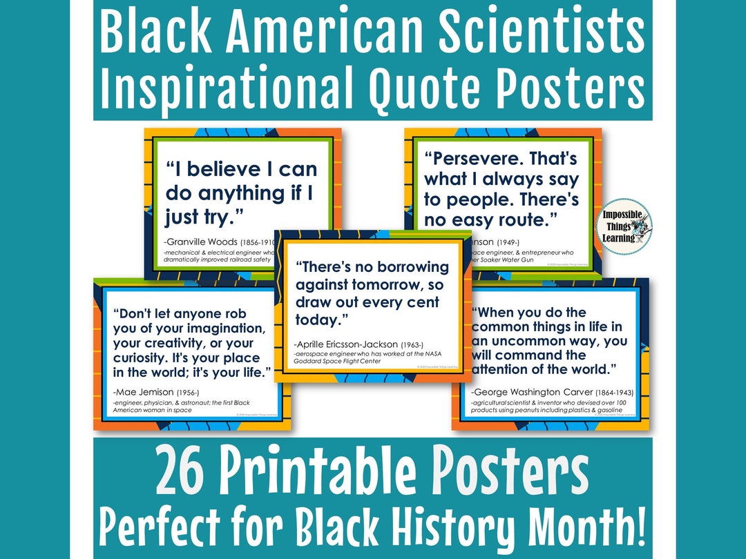 Black History Month Posters With Inspirational Quotes From Famous Black ...