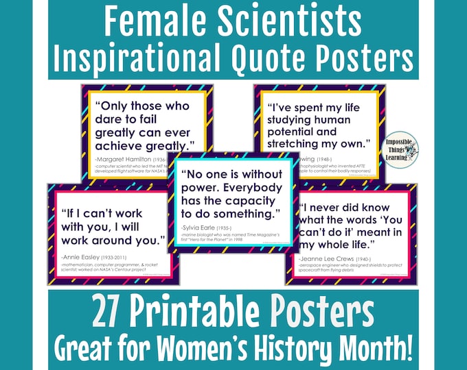Women in Science Posters (set of 8) Printable, Science Classroom Decor ...