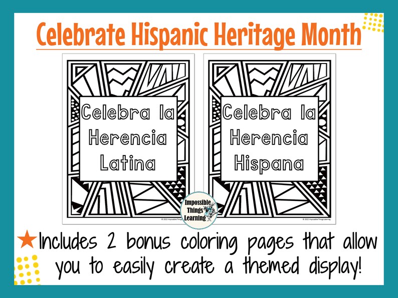 Hispanic Heritage Month Coloring Pages: Printables for Classroom With ...