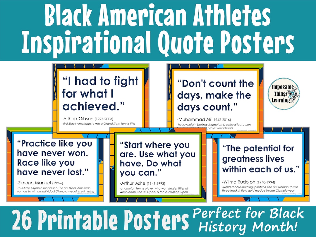 Black History Month Posters for Classroom With Inspirational - Etsy