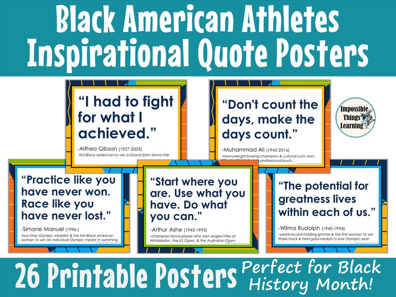 Black History Month Posters for Classroom With Inspirational - Etsy