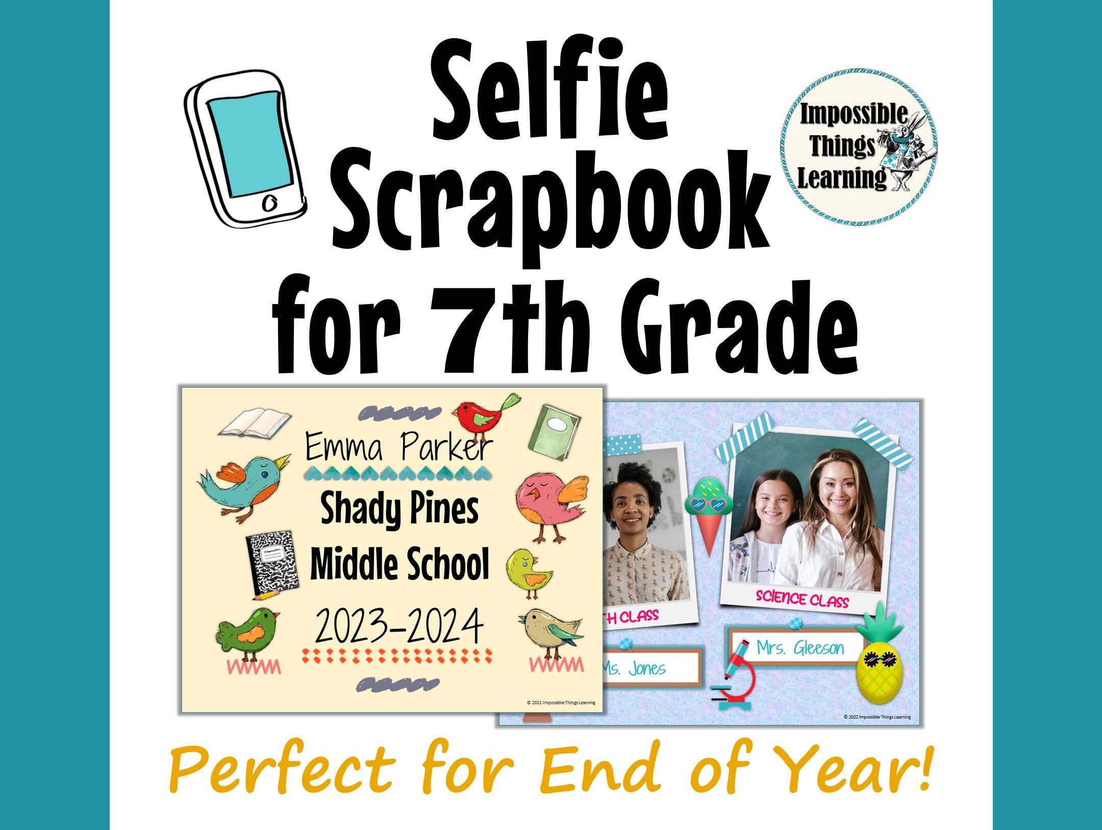 End of the Year Memory Book for 7th Grade, End of the Year Digital ...
