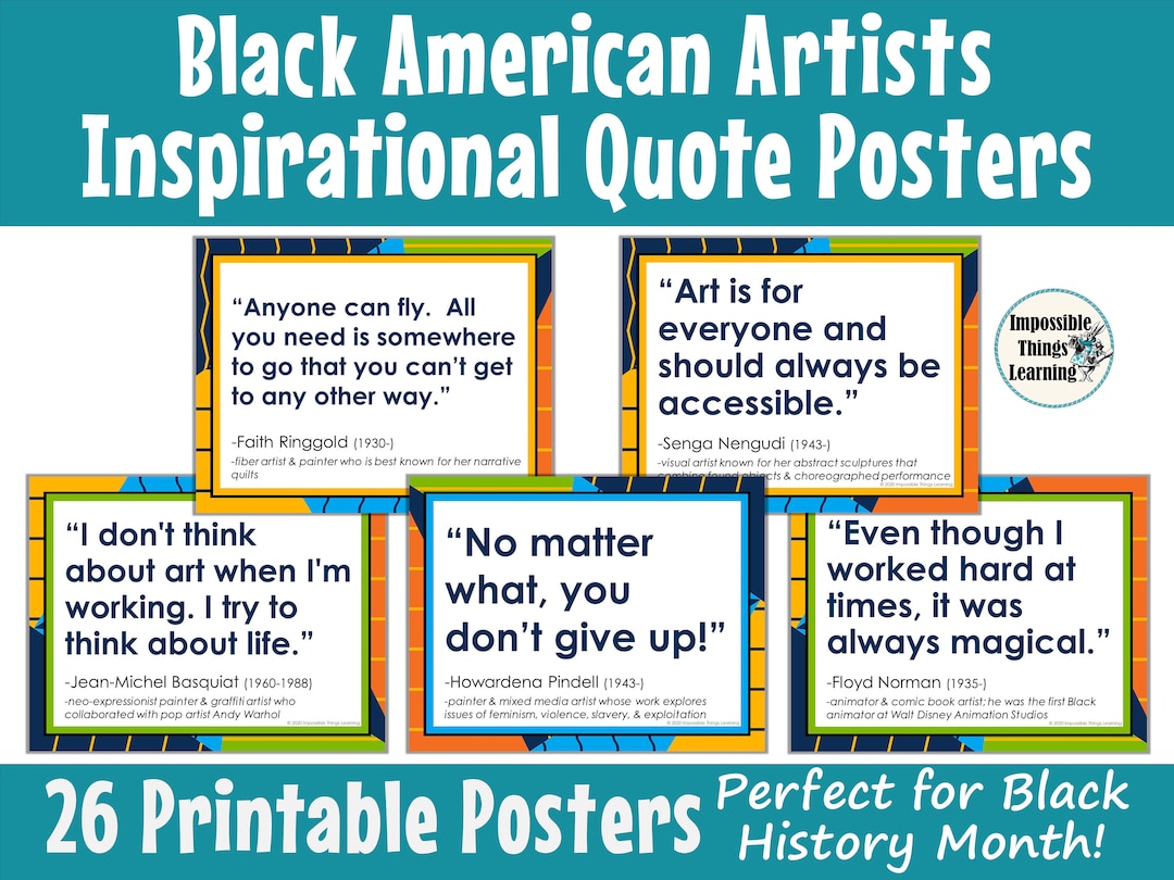 Black History Month Posters for the Art Classroom With - Etsy