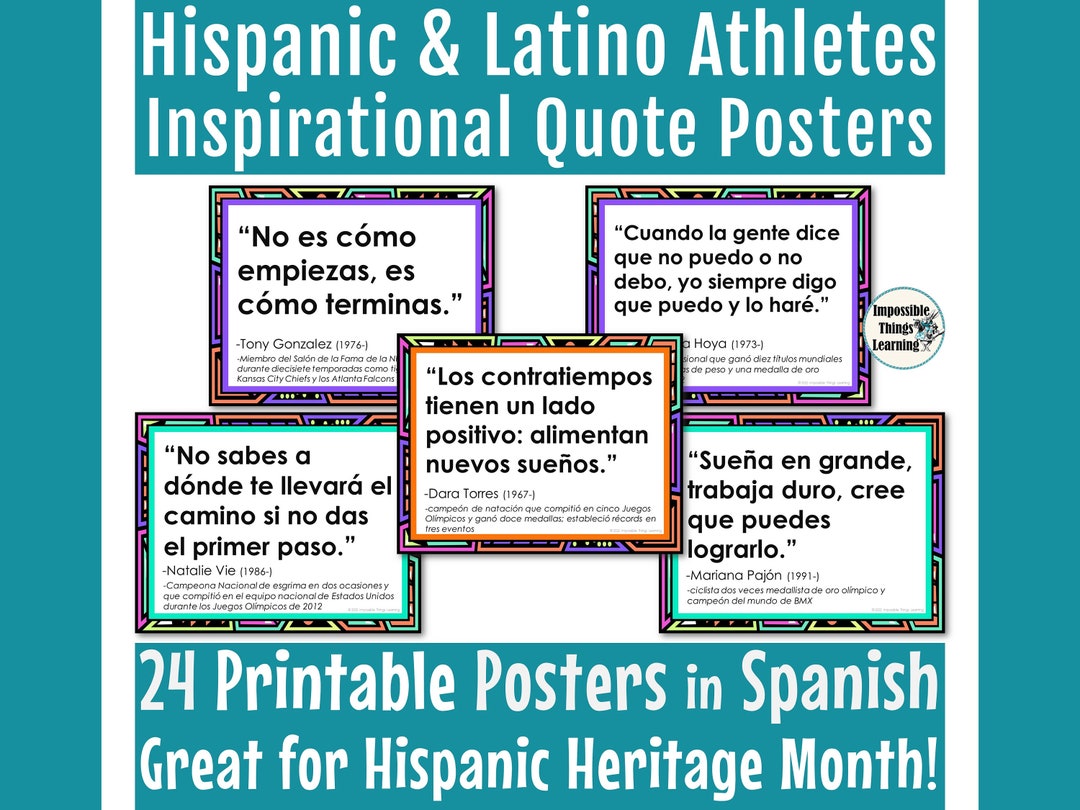 Hispanic Heritage Month Posters in Spanish With Inspiring Quotes From ...