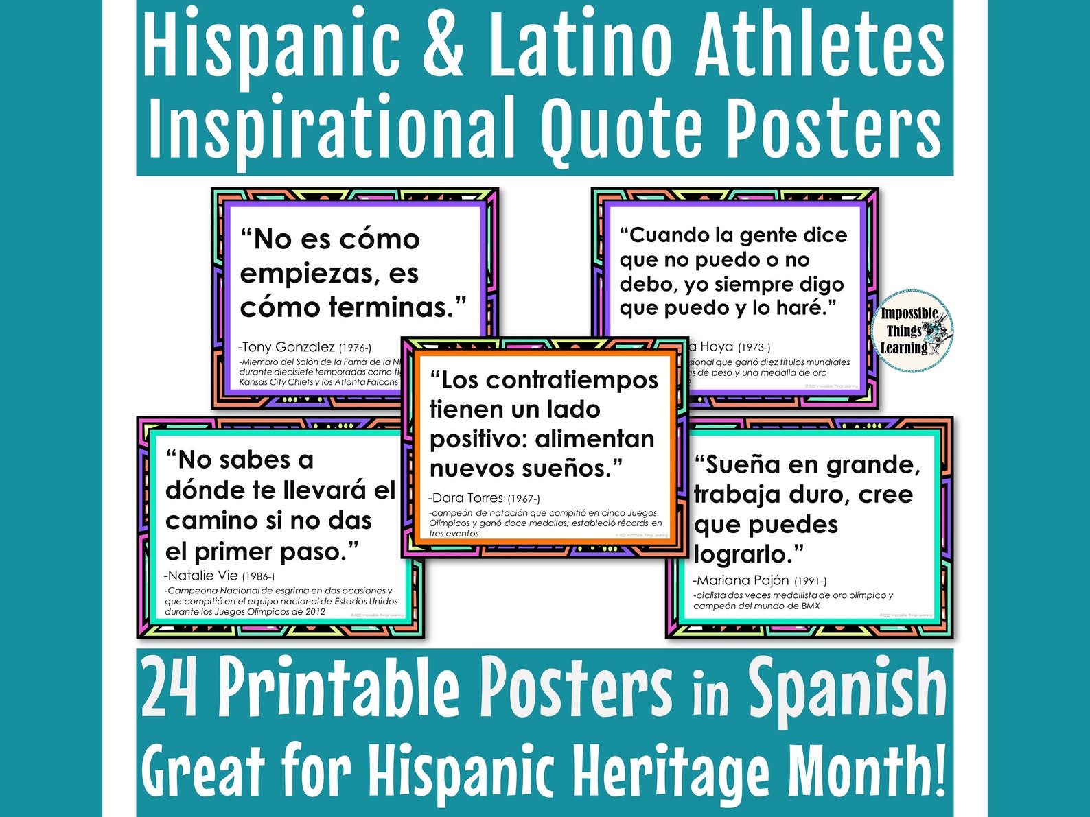 Hispanic Heritage Month Posters in Spanish With Inspirational Quotes ...