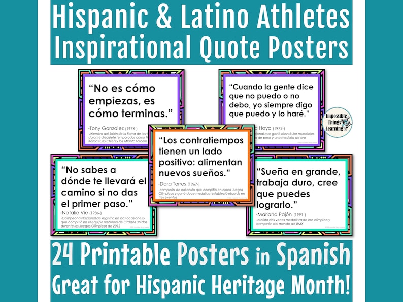 Hispanic Heritage Month Posters in Spanish With Inspiring Quotes From ...