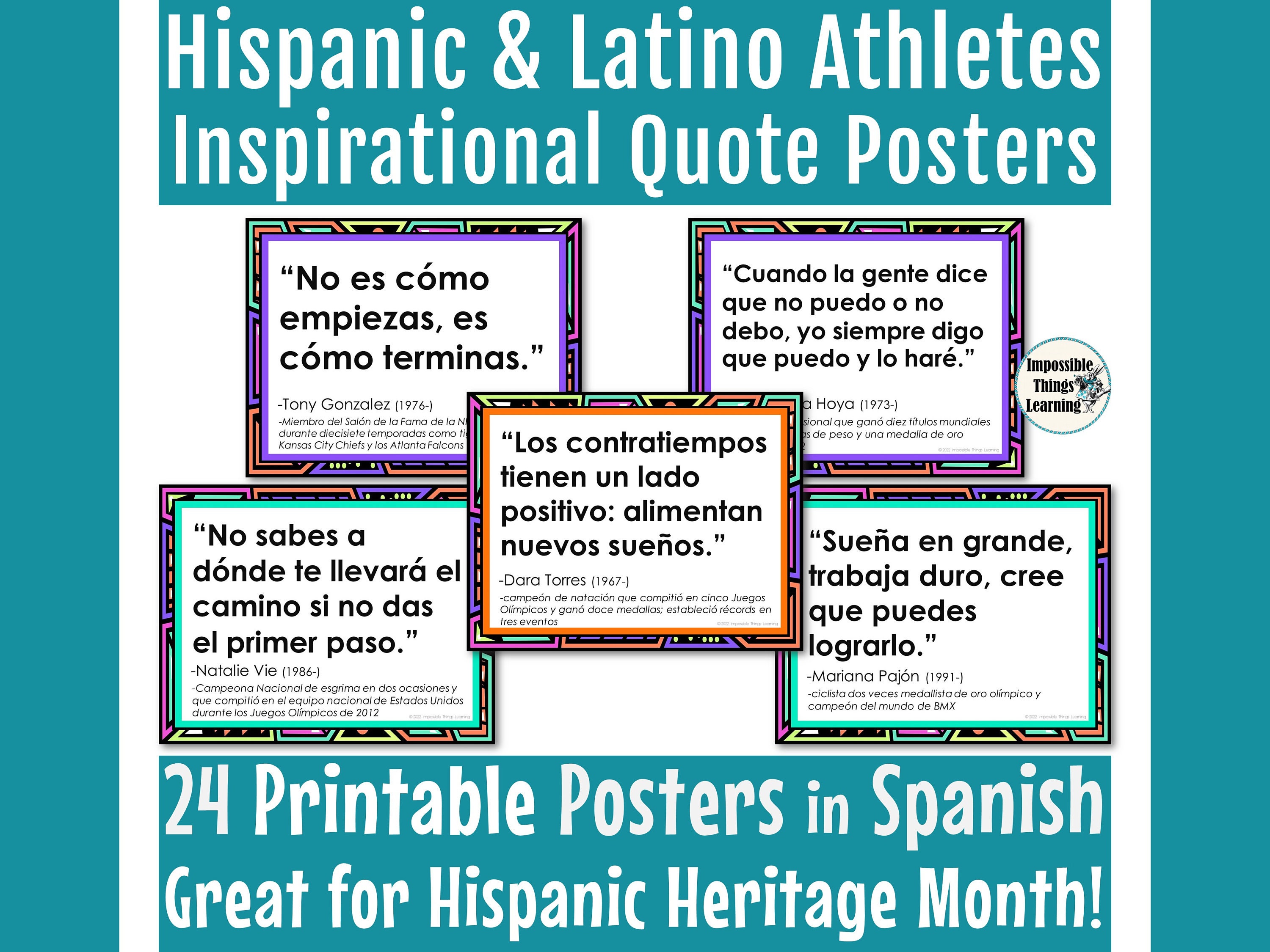Hispanic Heritage Month Posters in Spanish With Inspiring Quotes From ...