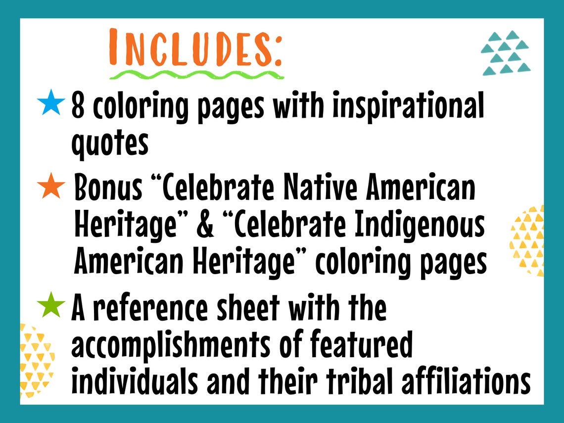 Native American Heritage Month Coloring Pages, Classroom Printables ...