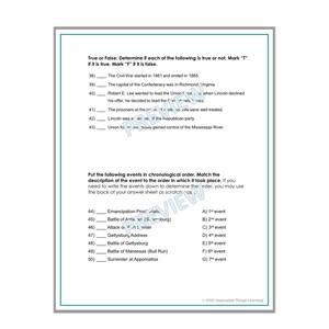 U.S. History Civil War Test, Editable US History Test, American Civil ...