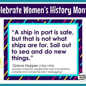 Women’s History Month Posters for Science Classroom With Inspirational ...