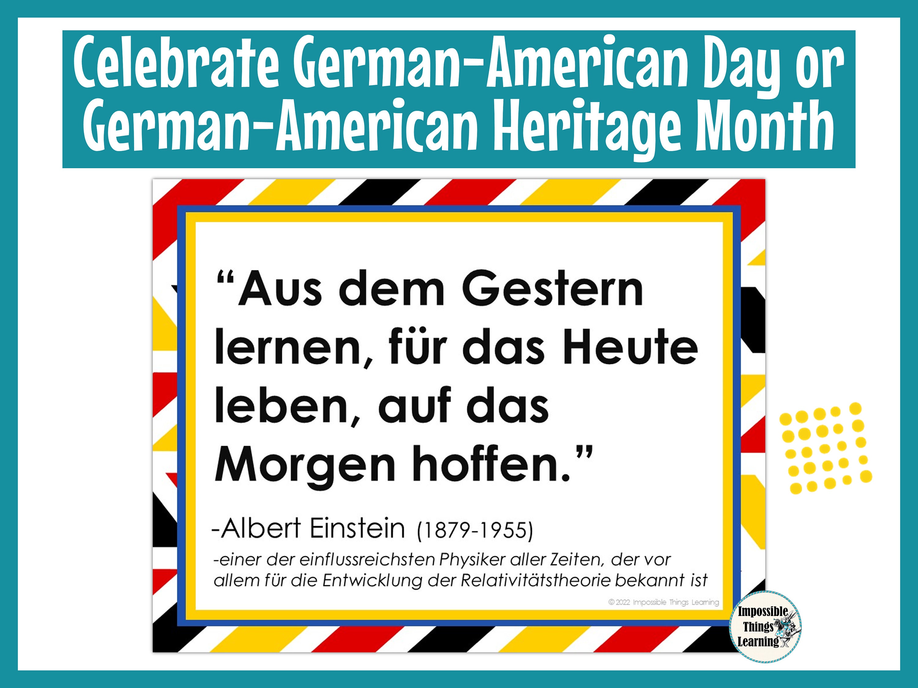 German-american Heritage Month Posters With Inspirational Quotes in ...
