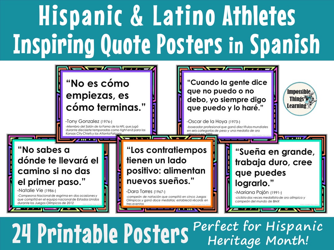 Hispanic Heritage Month Posters in Spanish With Inspiring - Etsy