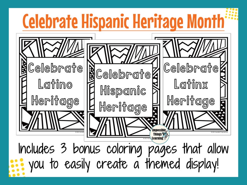 Hispanic Heritage Month Coloring Pages With Inspirational Quotes From ...