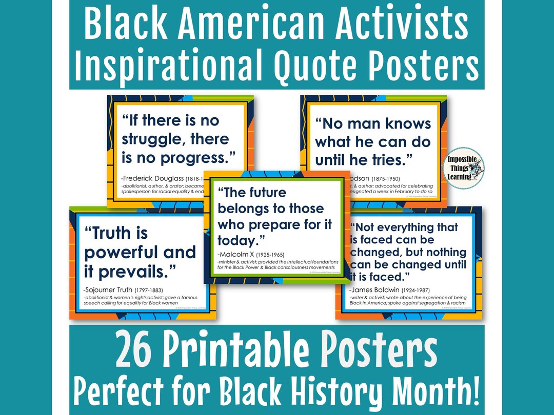 Black History Month Posters With Inspirational Quotes From Black ...