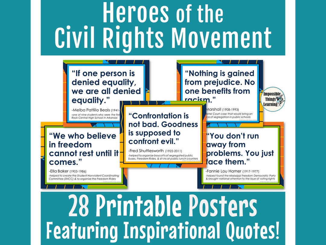 Heroes of the Civil Rights Movement Inspirational Quotes Posters for U ...