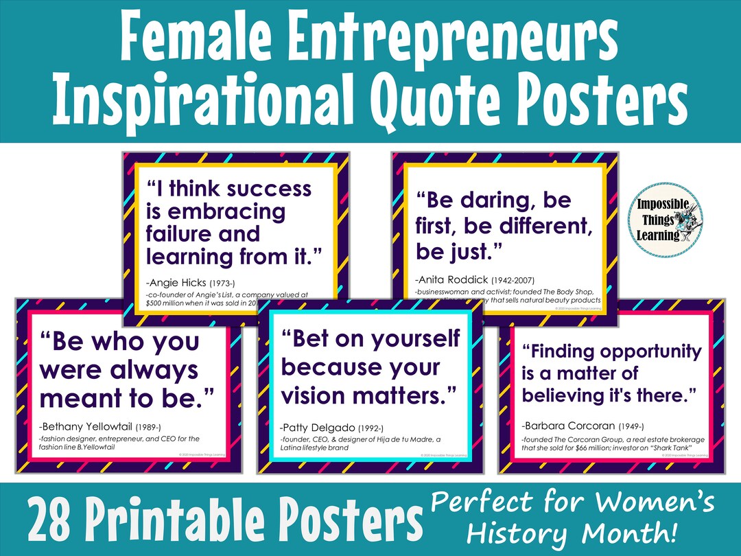Printable Women's History Month Posters With Inspirational - Etsy
