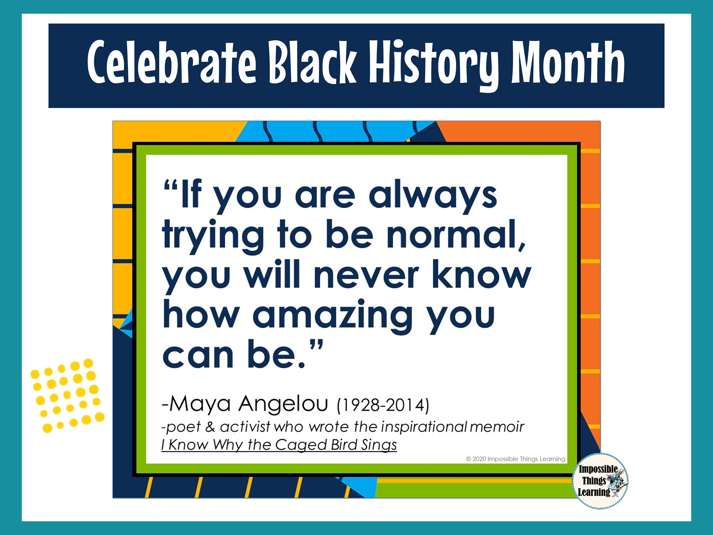 Black History Month Posters for English Classroom With Inspirational ...