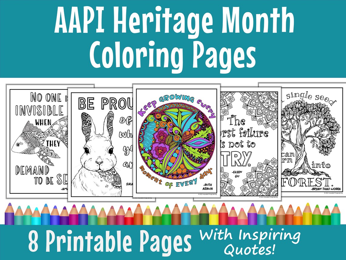AAPI Heritage Month Coloring Pages: Printables for the Classroom With ...