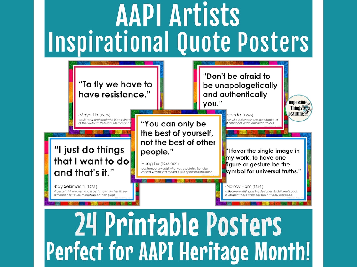 AAPI Heritage Month Posters With Inspirational Quotes From Asian ...