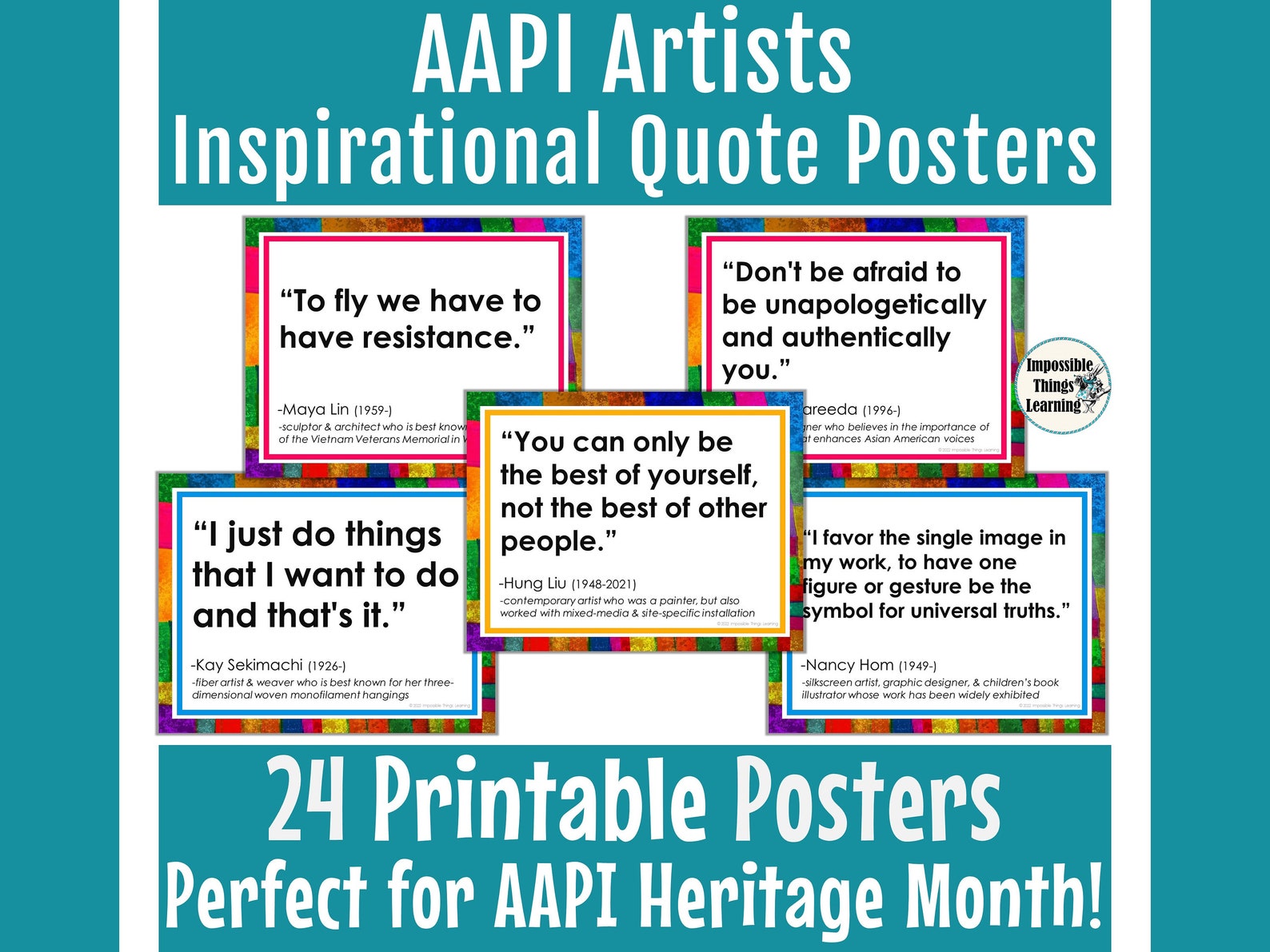 AAPI Heritage Month Posters for Art Classroom With Inspirational Quotes ...