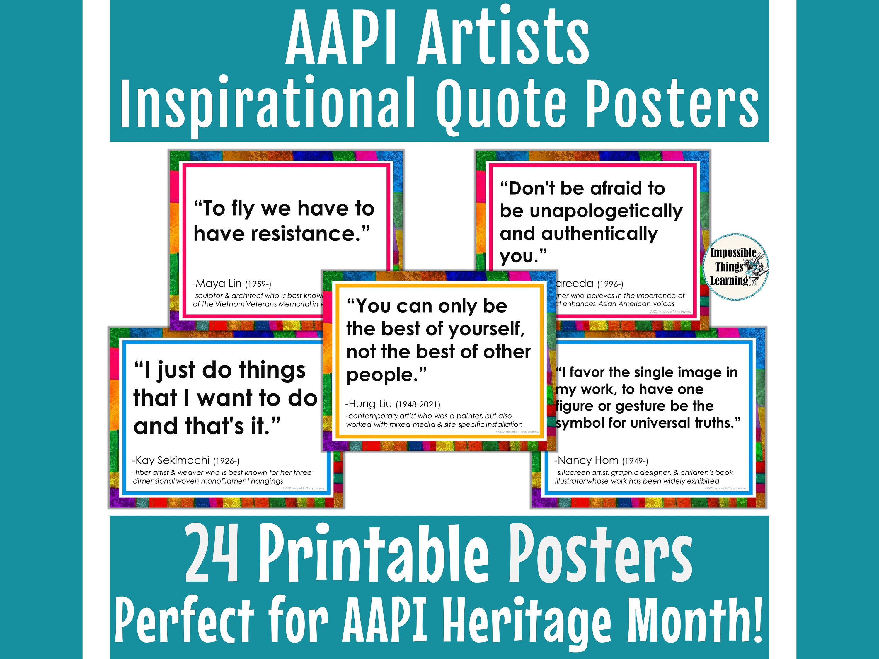 AAPI Heritage Month Posters for Art Classroom With Inspirational Quotes ...