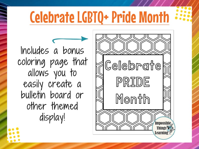 LGBTQ Pride Month Coloring Pages, Gay Pride Activity, Pride Classroom ...