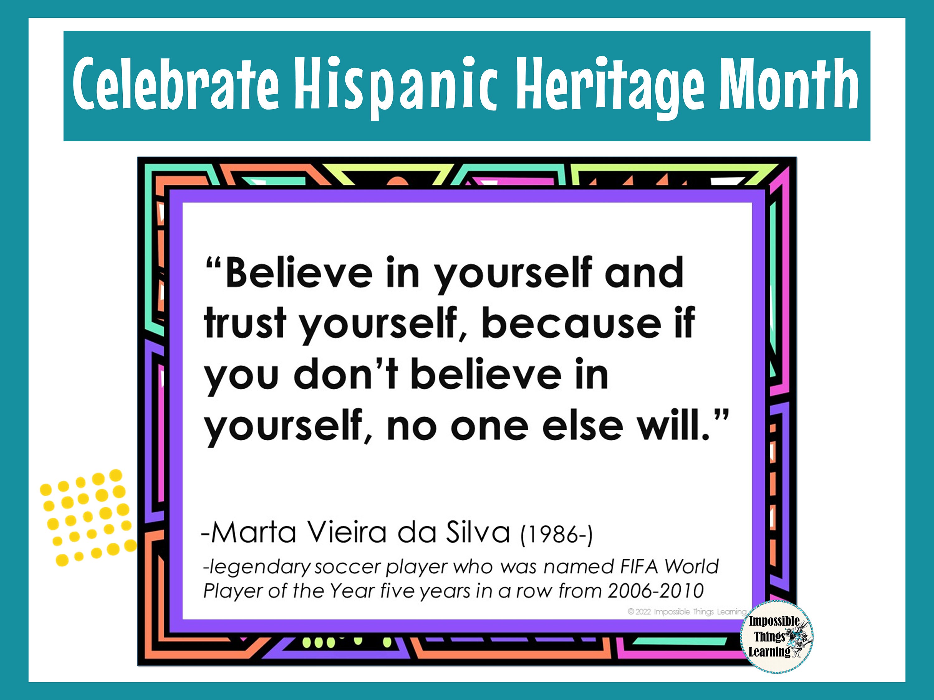 Hispanic Heritage Month Posters for PE Classrooms With Inspirational ...