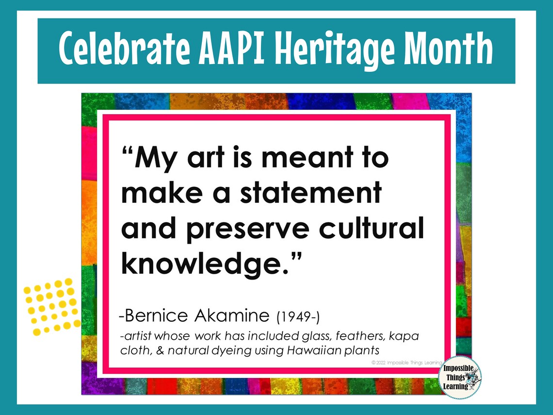 AAPI Heritage Month Posters for Art Classroom With Inspirational Quotes ...