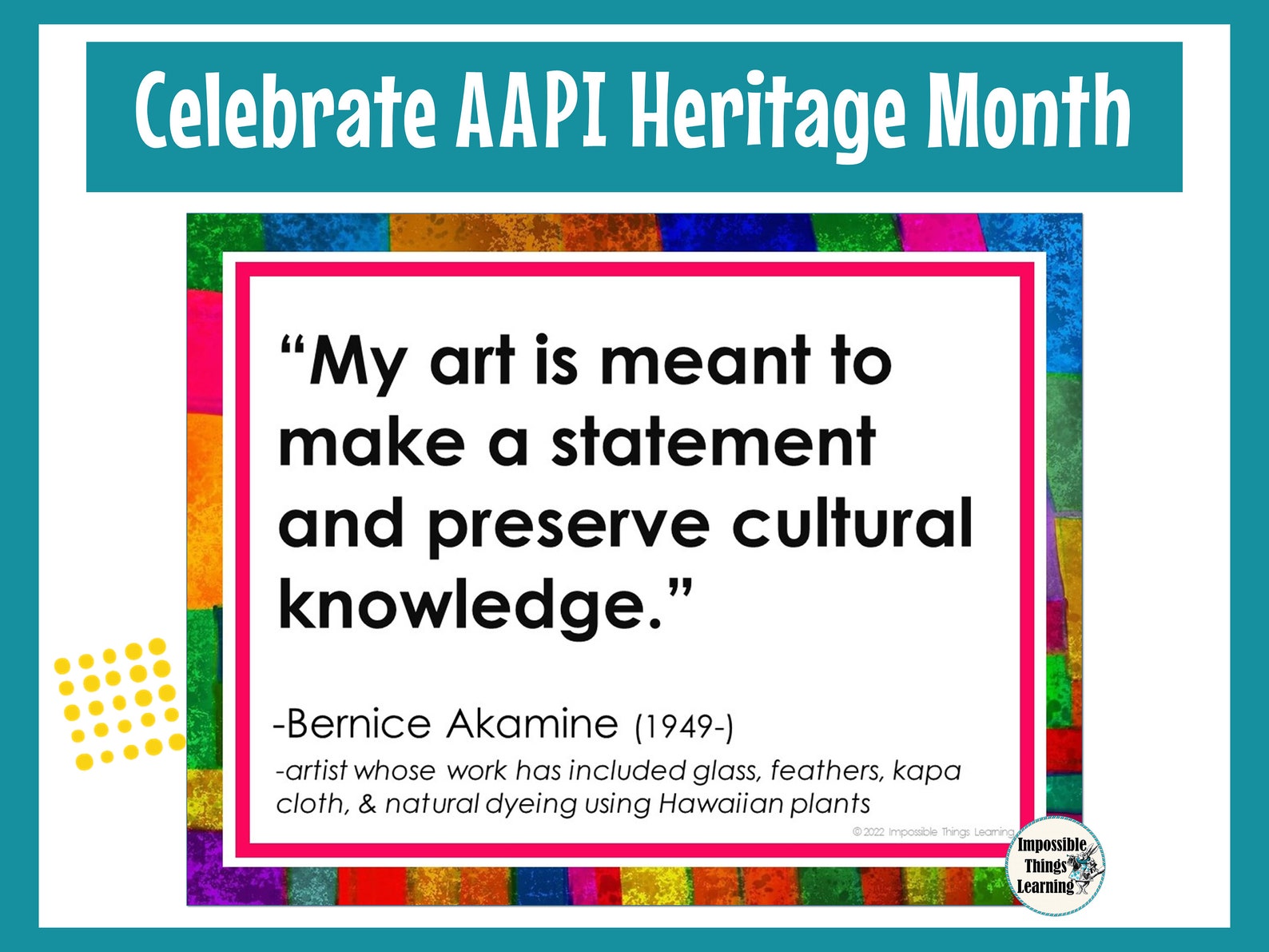 AAPI Heritage Month Posters for Art Classroom With Inspirational Quotes ...