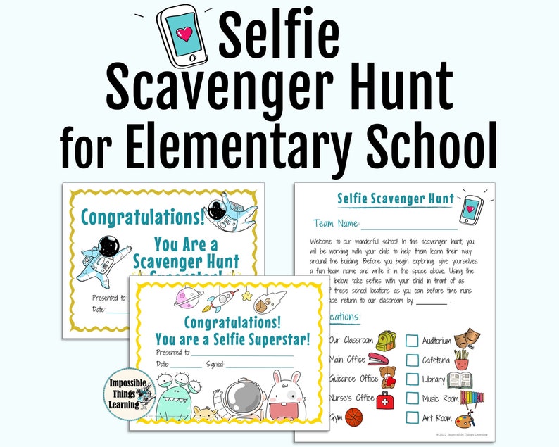 Back to School Scavenger Hunt, First Day of School Game, Kindergarten ...